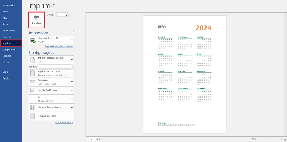 Calendário em PDF para imprimir: aprenda como criar e a baixar