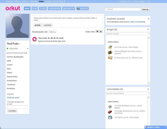 Como criar um perfil do Orkut
