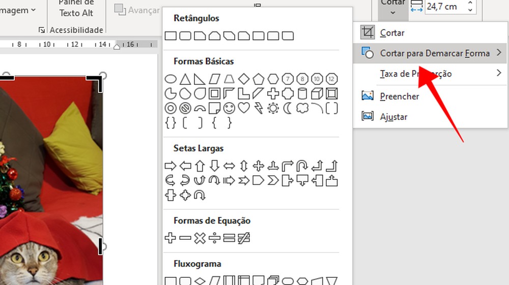 Como recortar uma imagem no Word