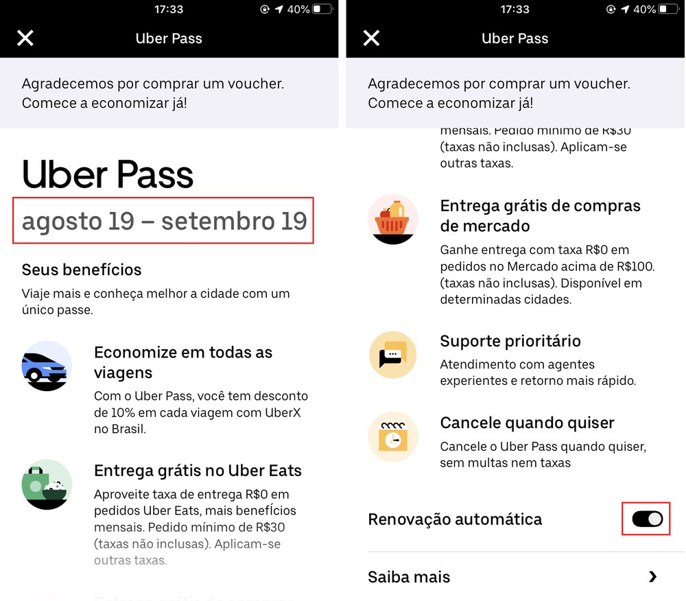 Como assinar o Uber Pass