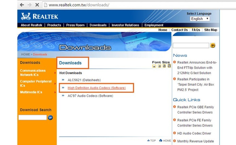 Como baixar drivers do Realtek no Windows 7