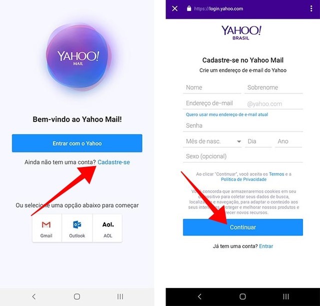 Como criar um e-mail pelo celular