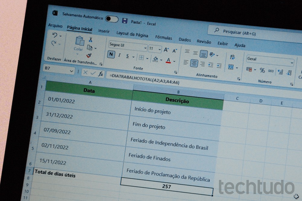 Como calcular dias úteis no Excel