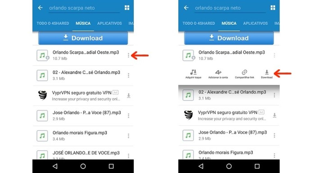 4shared: veja como baixar músicas grátis no celular Android via app
