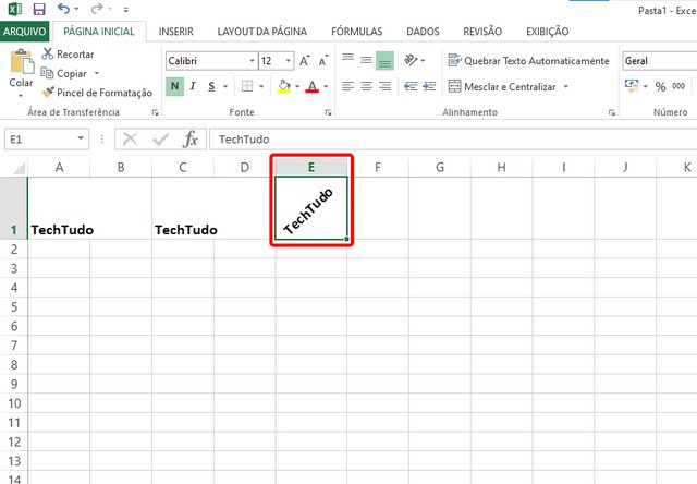 Como escrever na vertical no Excel