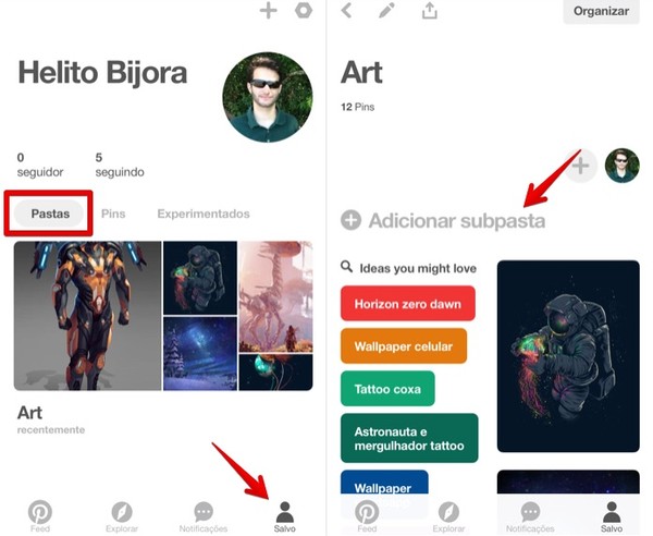Pinterest cria subpastas para organizar ideias; veja como funciona