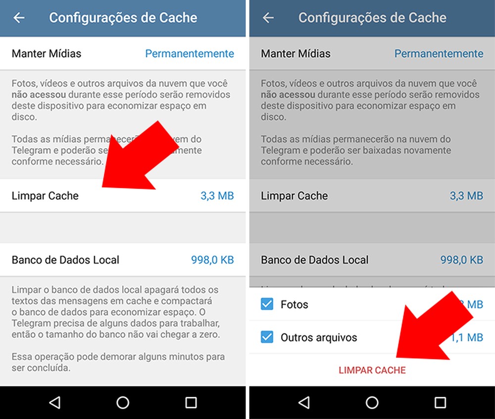 Como limpar o cache do Telegram e liberar memória no Android e iPhone