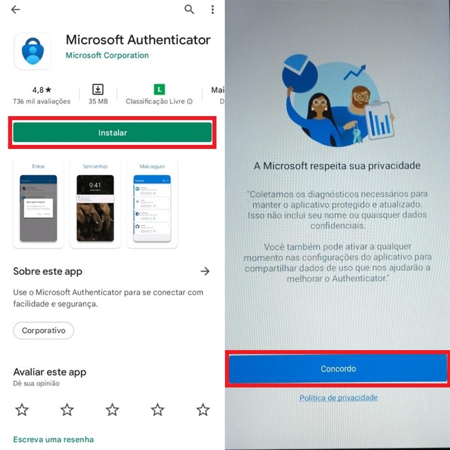 Como usar o app Microsoft Authenticator