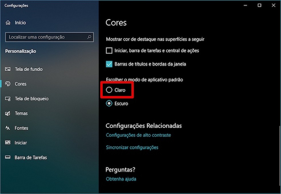 Como usar o tema escuro do Windows 10 October 2018 Update