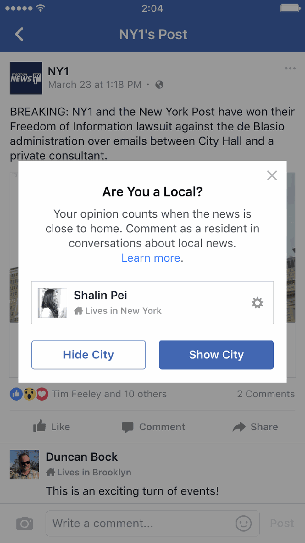 Facebook testa ferramenta que conecta usuários a notícias locais