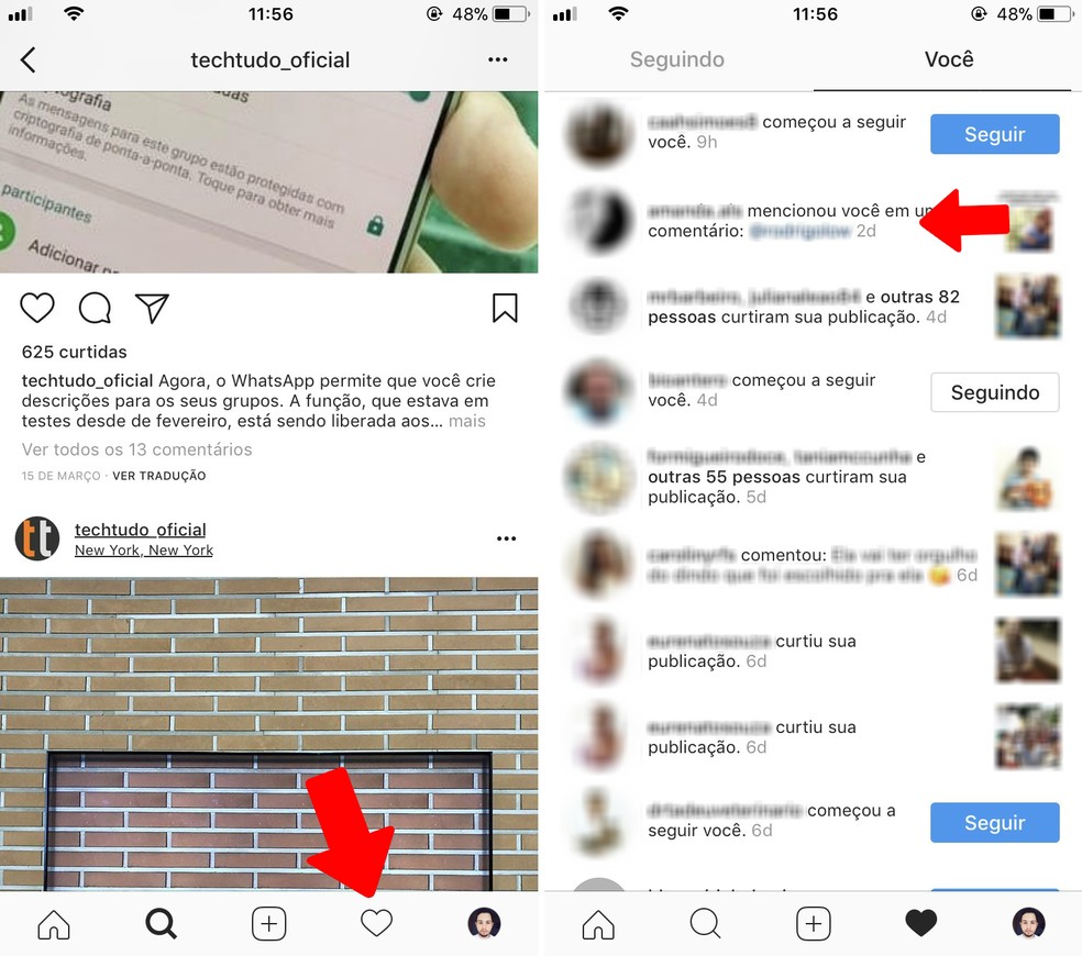 Como ocultar uma notificação recebida no Instagram
