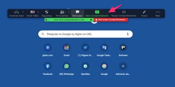 Como compartilhar tela no Zoom pelo PC