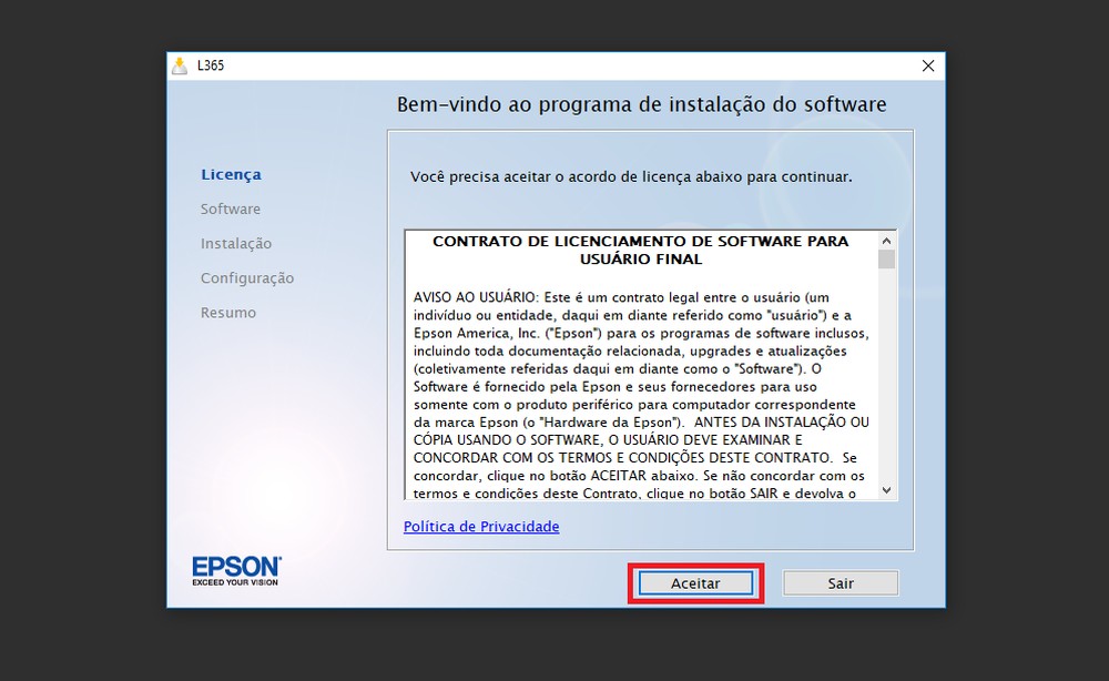 Epson L365: como fazer download do driver e instalar na impressora
