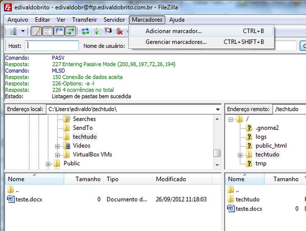 Como usar o Filezilla