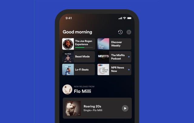 Spotify muda tela inicial e mostra histórico de músicas ouvidas