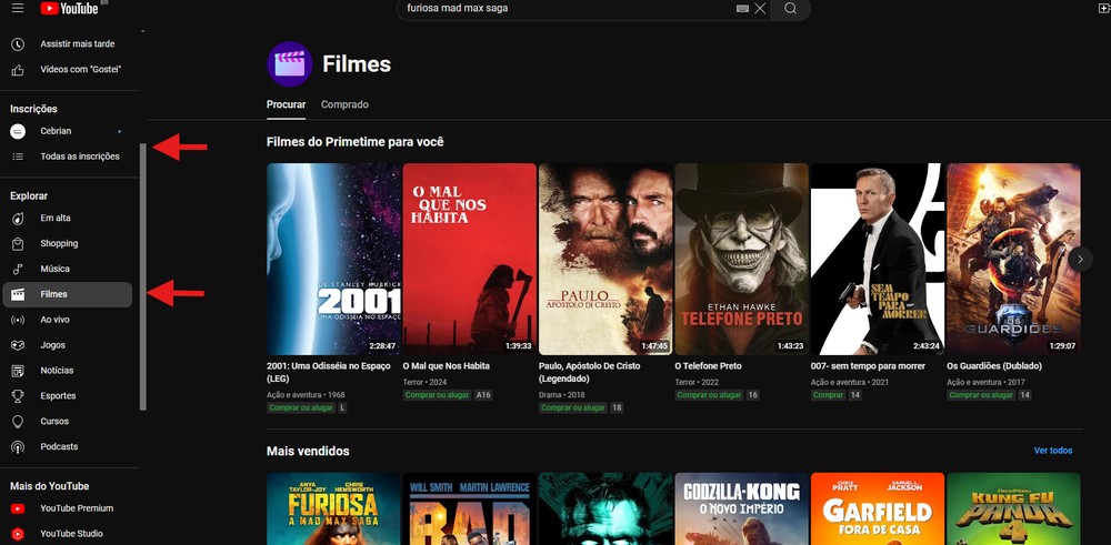 Como alugar filme no YouTube: veja passo a passo