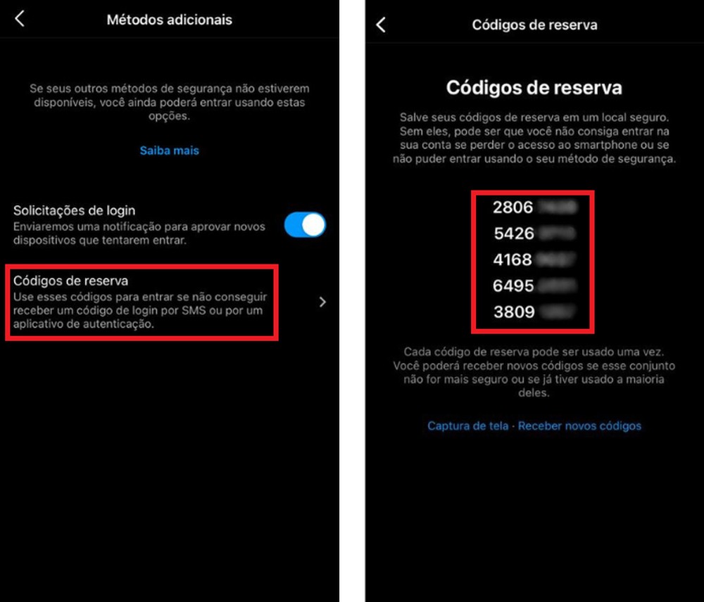 Código de reserva do Instagram: veja o que é e como conseguir