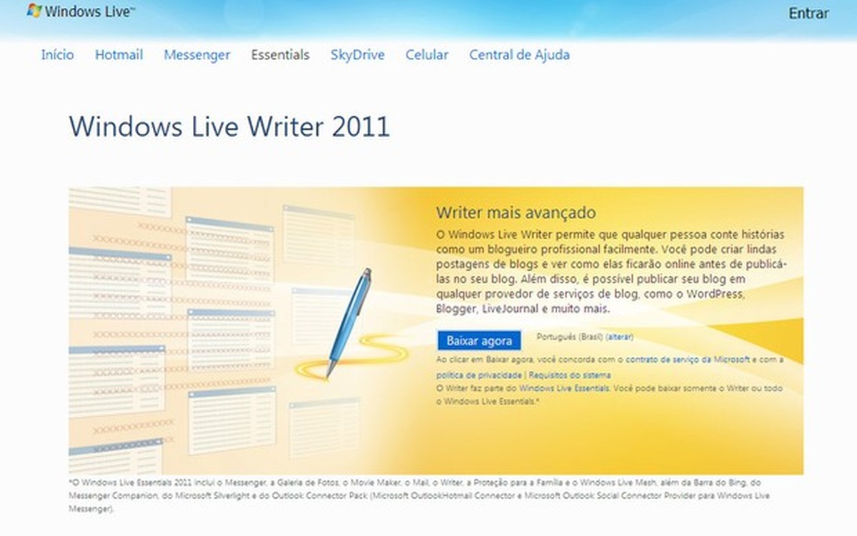 Como inserir anexos em blogs através do Windows Live Writer