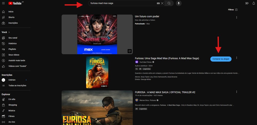 Como alugar filme no YouTube: veja passo a passo