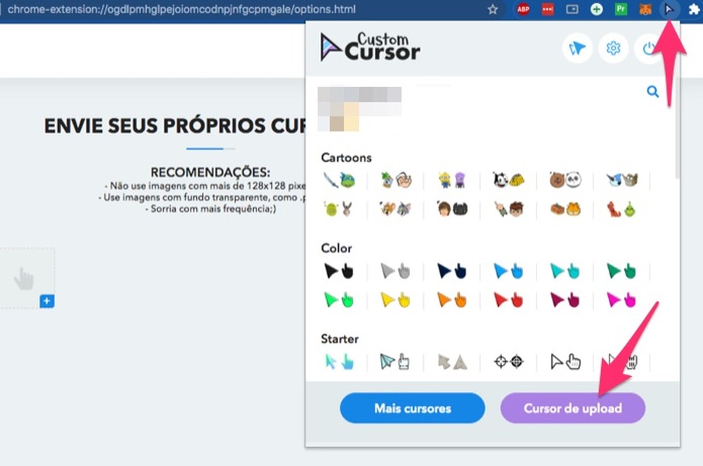 Custom Cursor for Chrome: como ter ponteiro do mouse personalizado