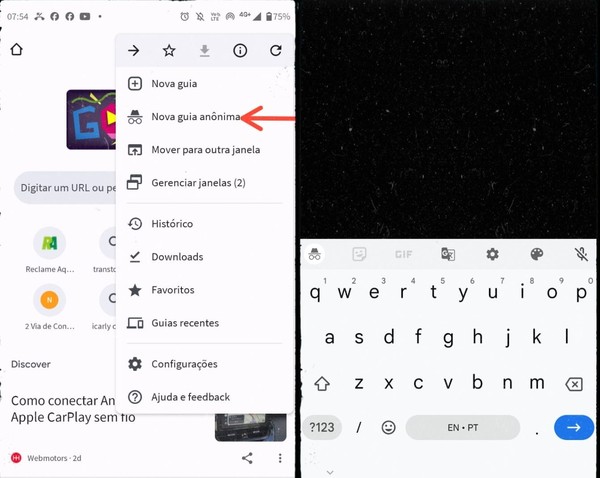 Como abrir janela anônima no celular Android e iPhone (iOS)