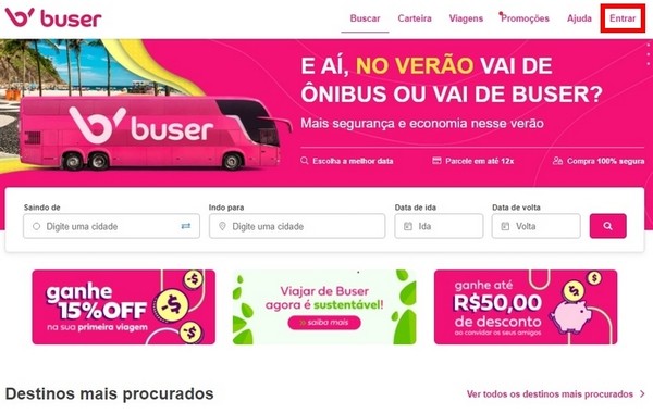 Buser: primeira viagem tem 20% de desconto; veja como conseguir