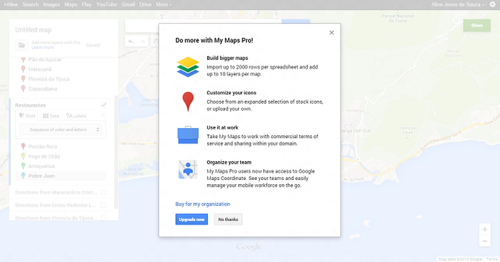 Como usar o My Maps para criar mapas pessoais e guias de viagem