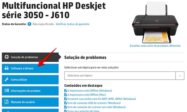 Como baixar o driver da impressora HP Deskjet 3050 J610 grátis