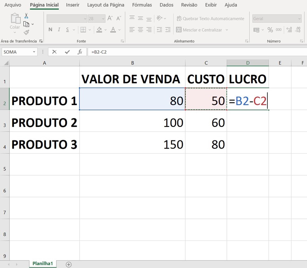 Como subtrair no Microsoft Excel (porcentagem, horas, datas e mais)