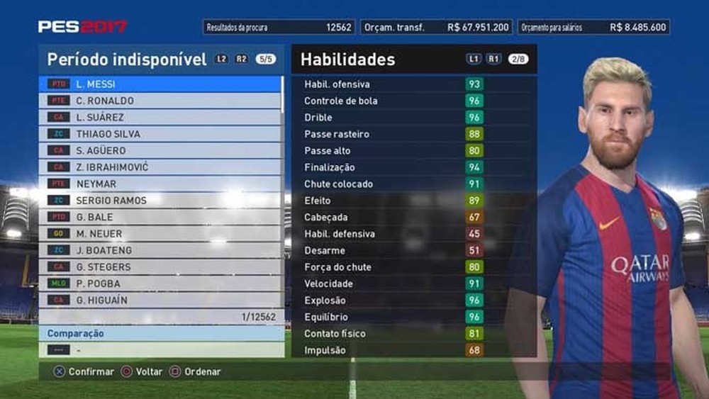 Ronaldo, Messi e Griezmann: veja a comparação em Fifa 17 e PES 2017