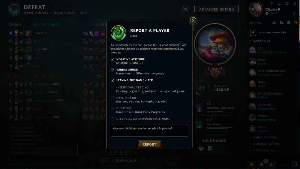 League of Legends: como reportar jogadores no LoL