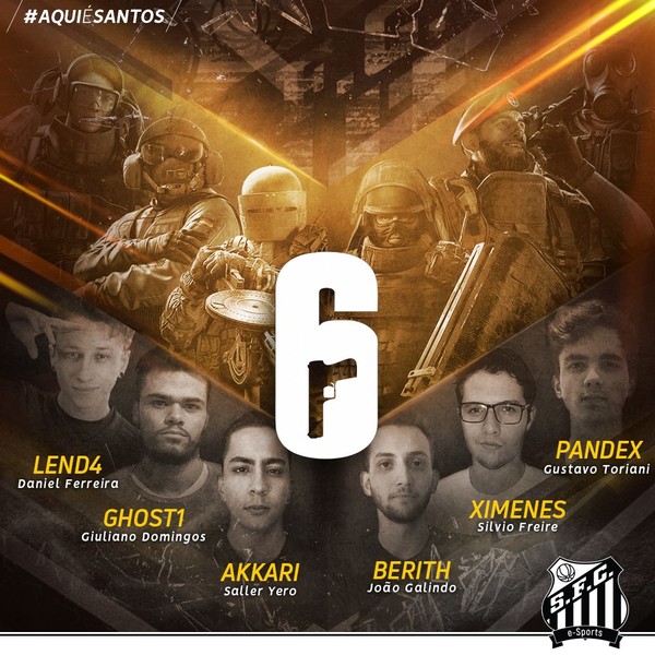 Conheça os jogadores do Santos no Rainbow Six: Siege