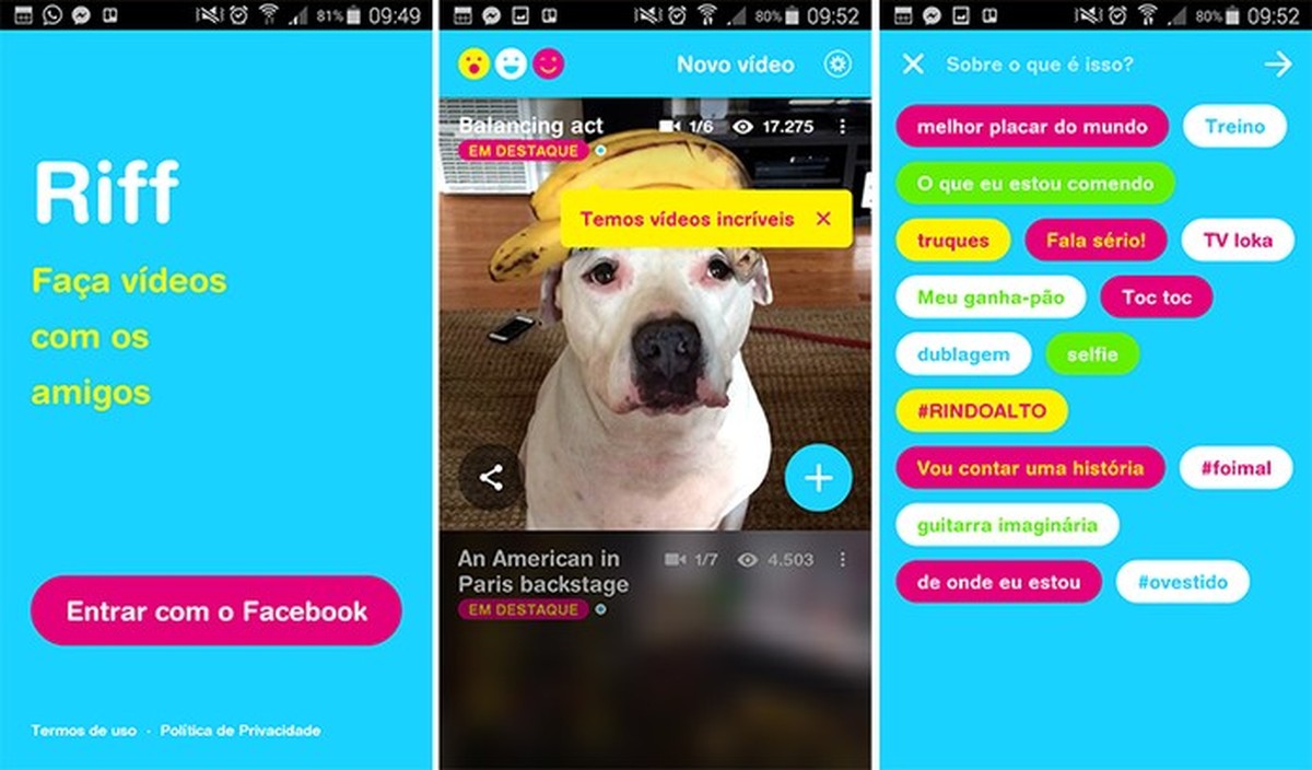 Facebook lança Riff, app para criar vídeos com amigos pelo smartphone
