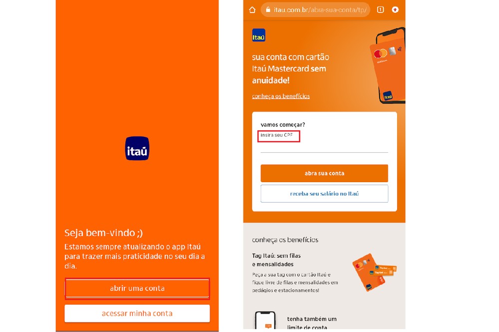 Como abrir conta no Itaú pelo celular: veja o passo a passo