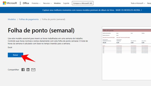 Planilha de ponto: veja como baixar e usar modelo no Excel