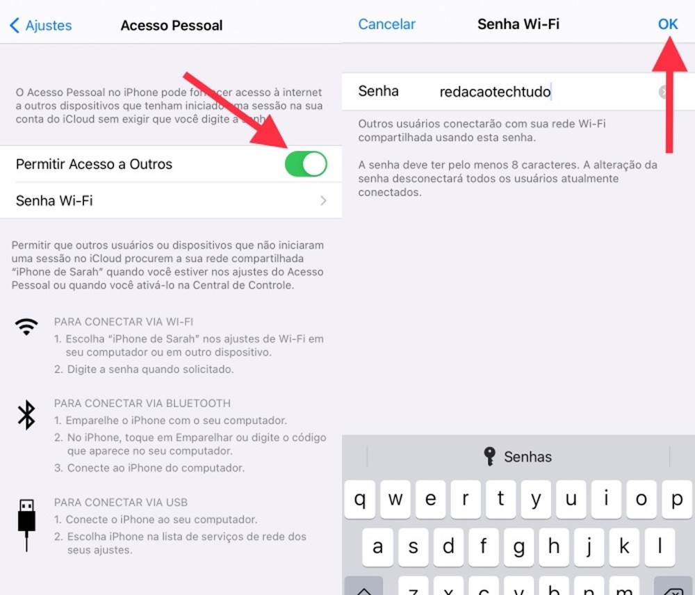 Como rotear a internet do iPhone para o notebook ou para outro celular