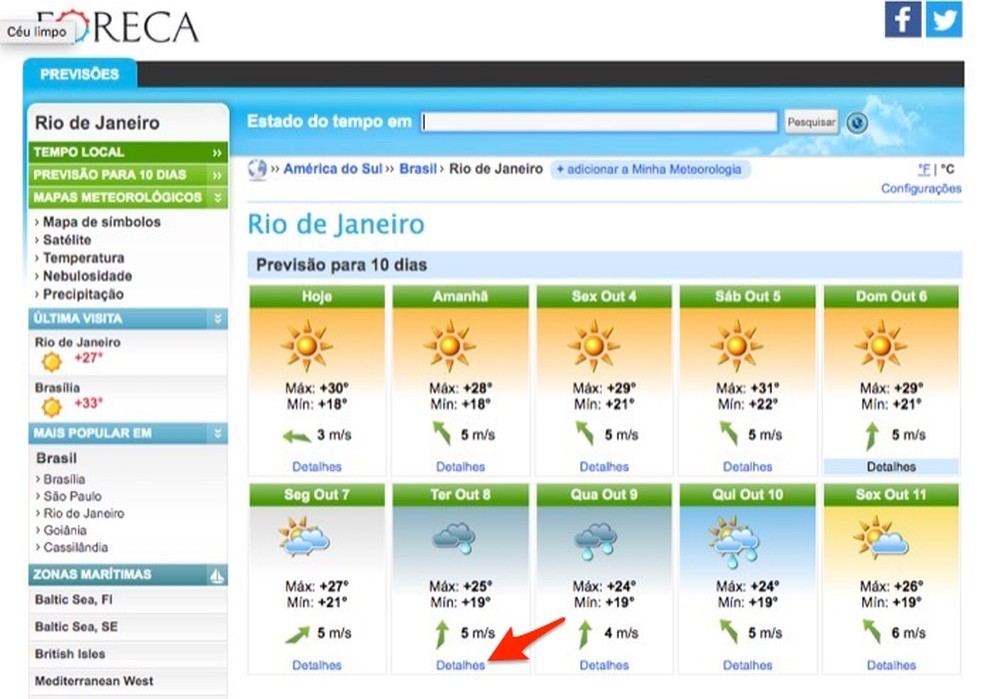 Foreca: como saber a previsão do tempo pelo site