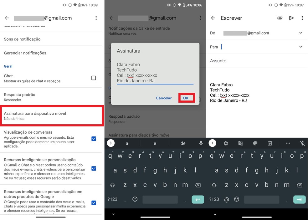 Como colocar assinatura no Gmail pelo celular