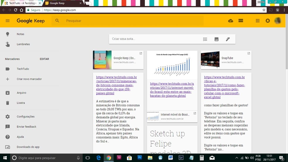 Como usar a extensão do Keep para o Google Chrome