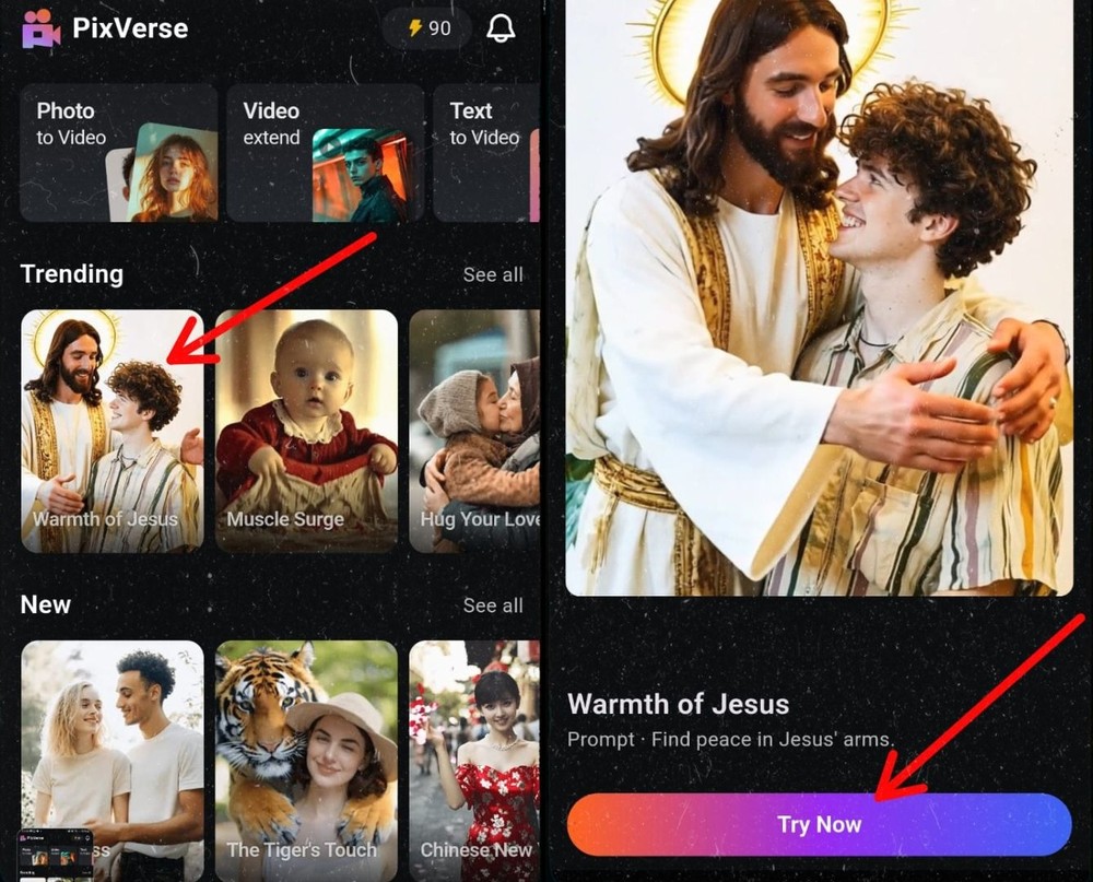 Pixverse: saiba como fazer trend de 'Jesus abraçando' que viralizou