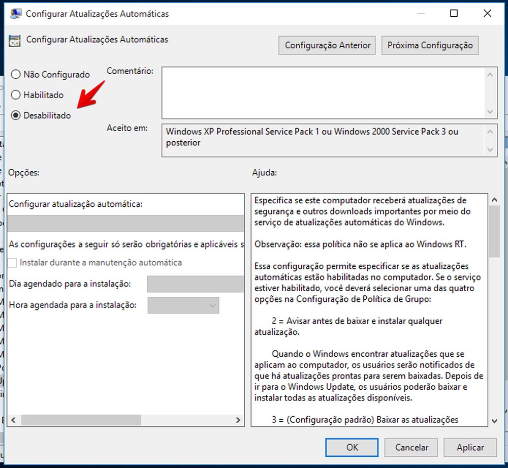 Como desativar o Windows Update no Windows 10