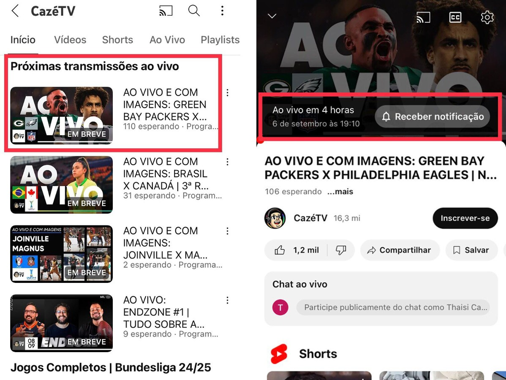 Eagles x Packers: horário e onde assistir ao jogo da NFL no Brasil de graça