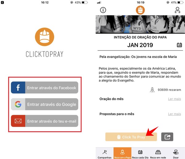 Como usar o Click To Pray, aplicativo do Papa Francisco para orações