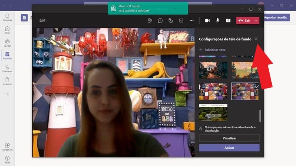 Como colocar fundo no Microsoft Teams