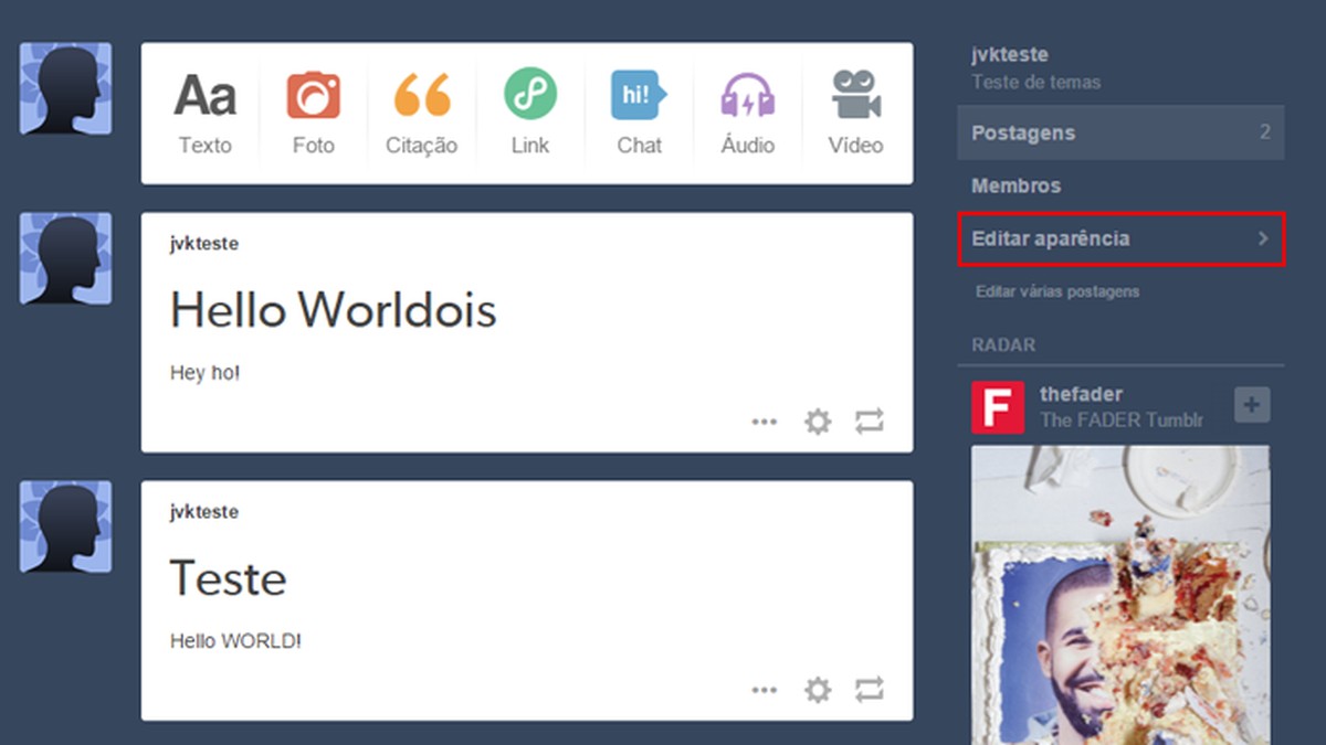 Como editar HTML no Tumblr e personalizar o tema do blog