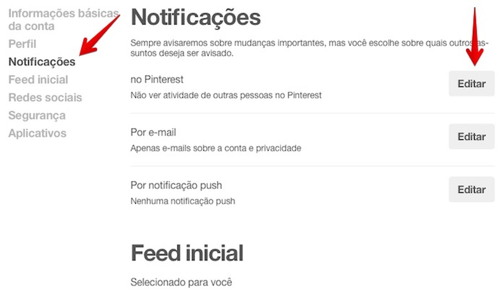 Como desativar notificações do Pinterest no PC, no celular e no e-mail