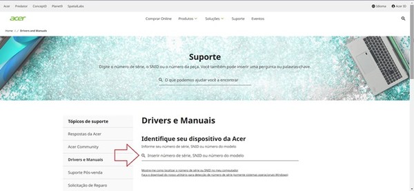 Como fazer download e instalar drivers do notebook Acer