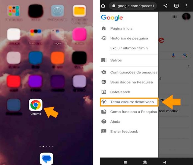 Como colocar o Chrome no modo escuro no PC ou celular