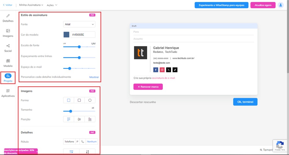 WiseStamp: como usar site para personalizar sua assinatura de e-mail