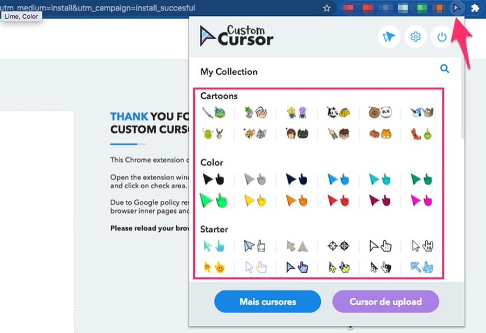 Custom Cursor for Chrome: como ter ponteiro do mouse personalizado
